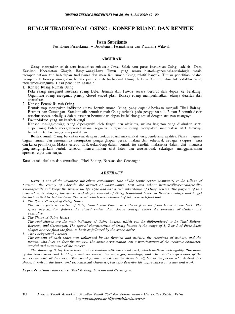 Rumah Adat Osing | PDF