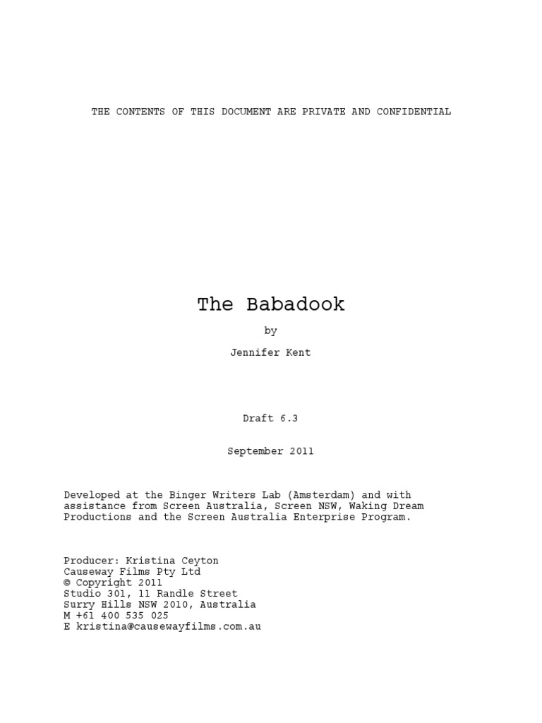 Babadook Sept 2011 PDF Leisure