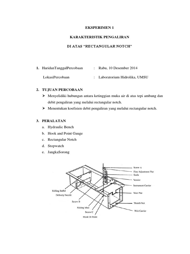 EKSPERIMEN 1.rectangular Notch Acc | PDF