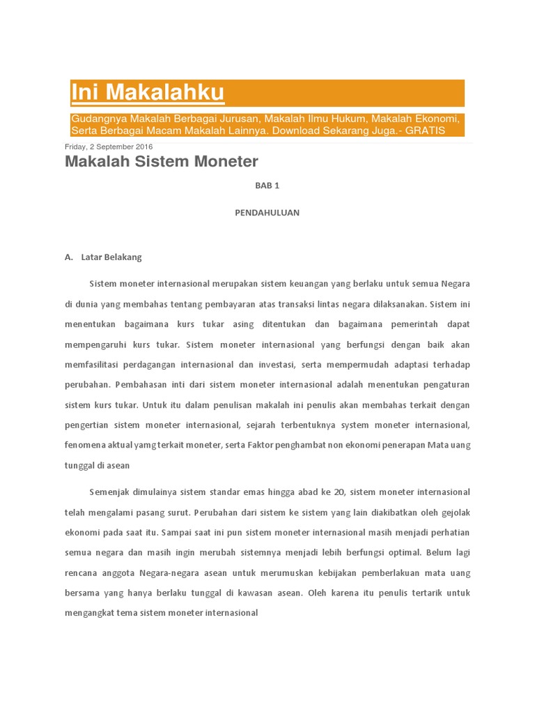 Kebijakan dan Sistem Moneter Indonesia | PDF