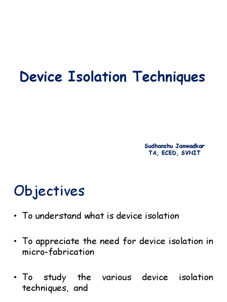 VLSI Device Isolation Techniques | PDF | Solid State Chemistry ...