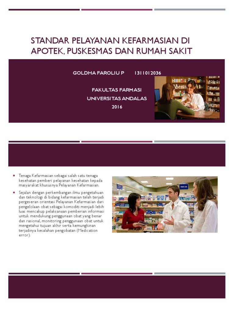Standar Pelayanan Kefarmasian Di Fasilitas Kesehatan Pdf Kesehatan