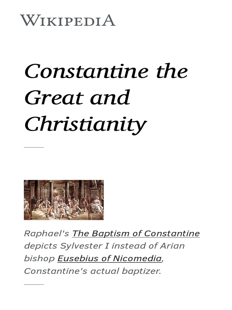Constantine The Great and Christianity | PDF | Arianism | Constantine ...