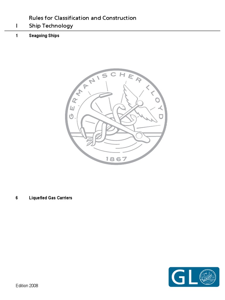 GL Rules for Ship Classification | PDF | Gases | Industries