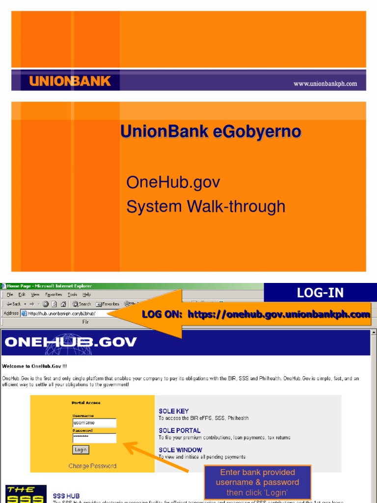 Unionbank Egobyerno: Onehub - Gov System Walk-Through | PDF | Login ...
