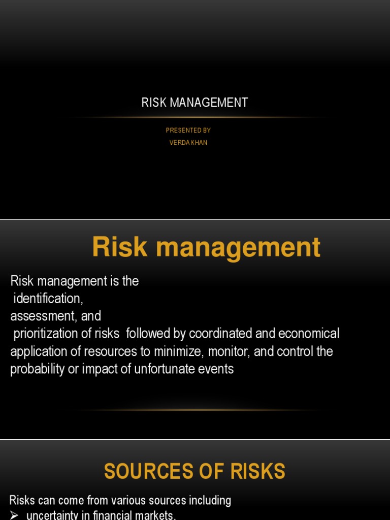 Risk Management: Presented by Verda Khan | PDF | Risk Management ...