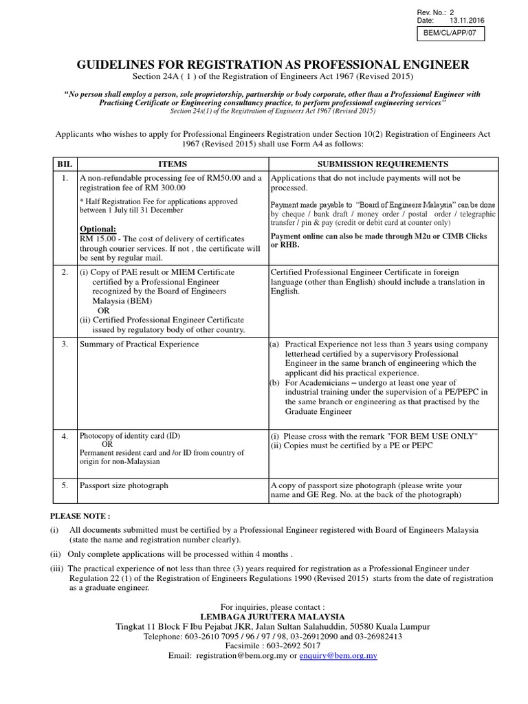 Professional Engineer Guidelines | PDF | Identity Document | Money Order