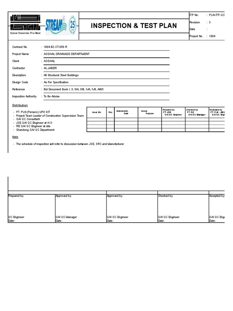 ITP Steel Structure Rev 03 | PDF | Engineering | Business