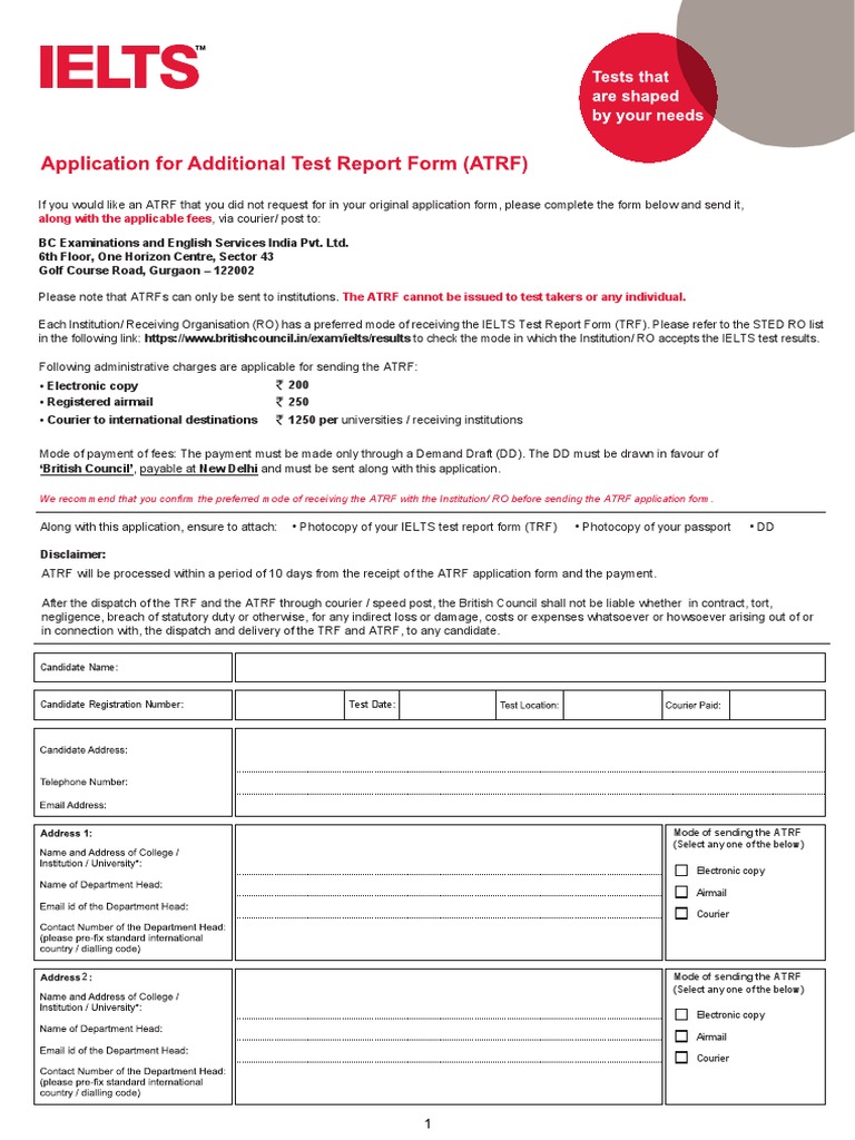 Additional Test Report Form | PDF | International English Language ...