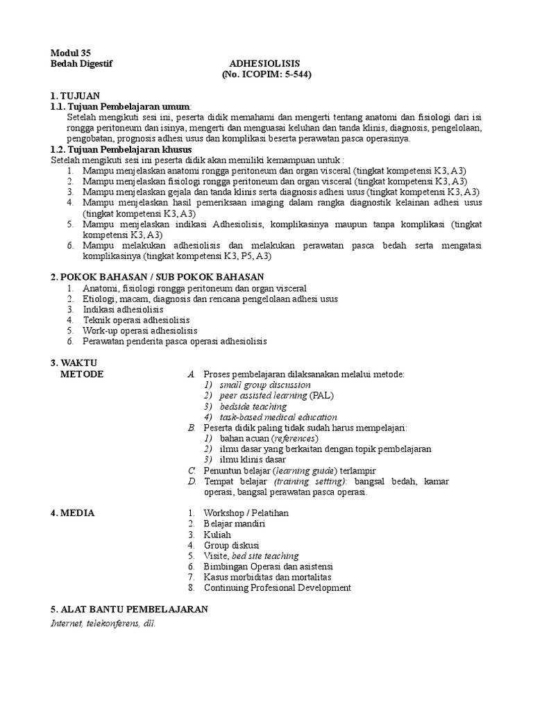 Panduan Adhesiolisis: Teknik dan Perawatan | PDF