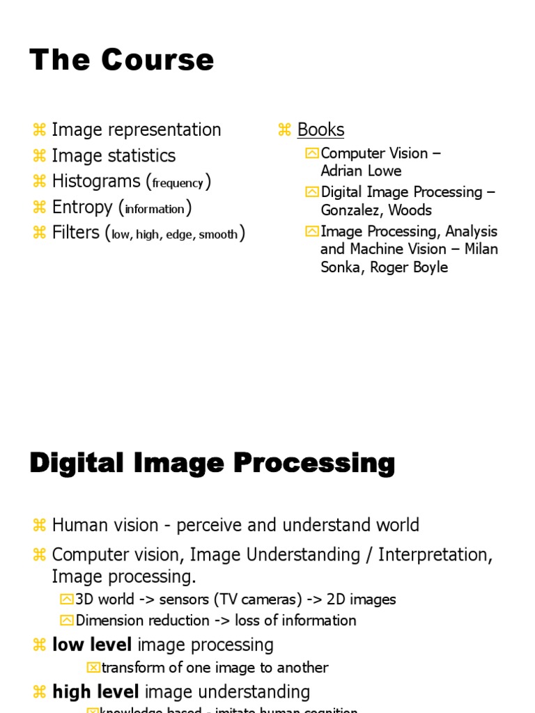 Introduction to Digital Image Processing and Low Level Image Analysis ...