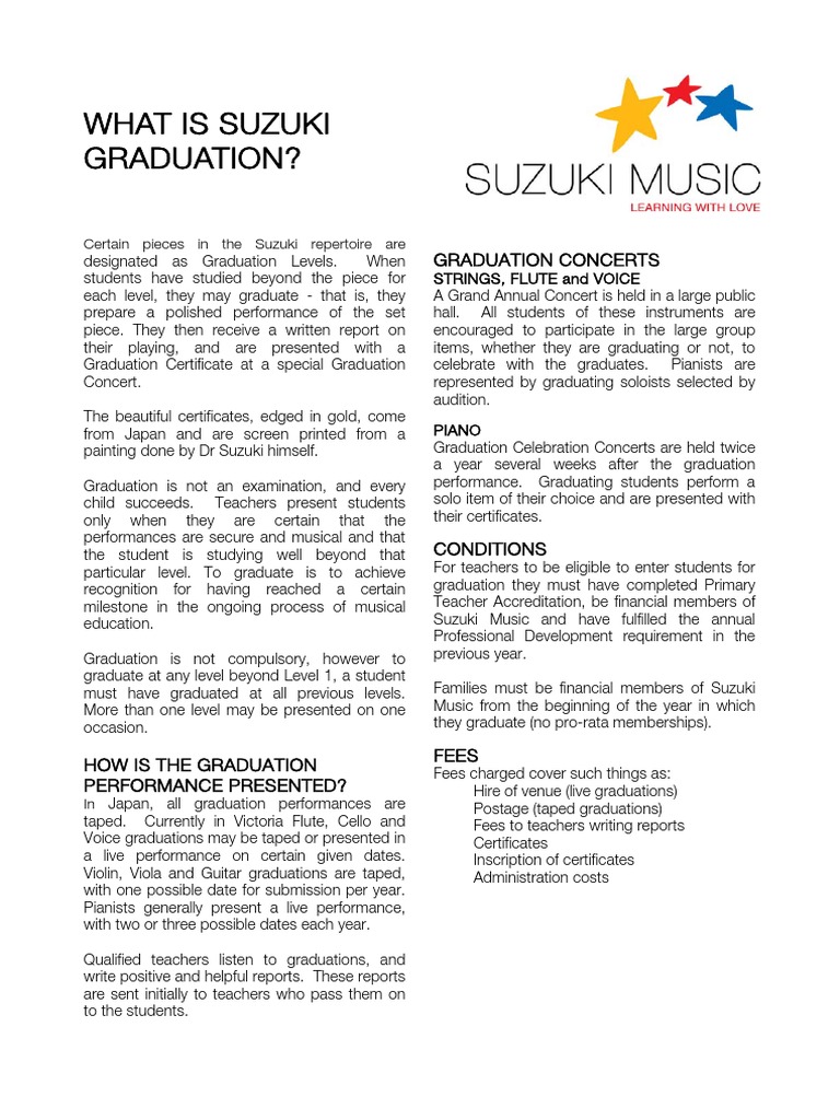What Is Suzuki Graduation | Download Free PDF | Concerto | Sonata