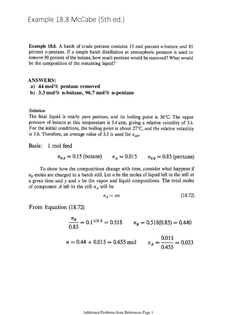 Example 18.8 McCabe 5th Ed. | PDF