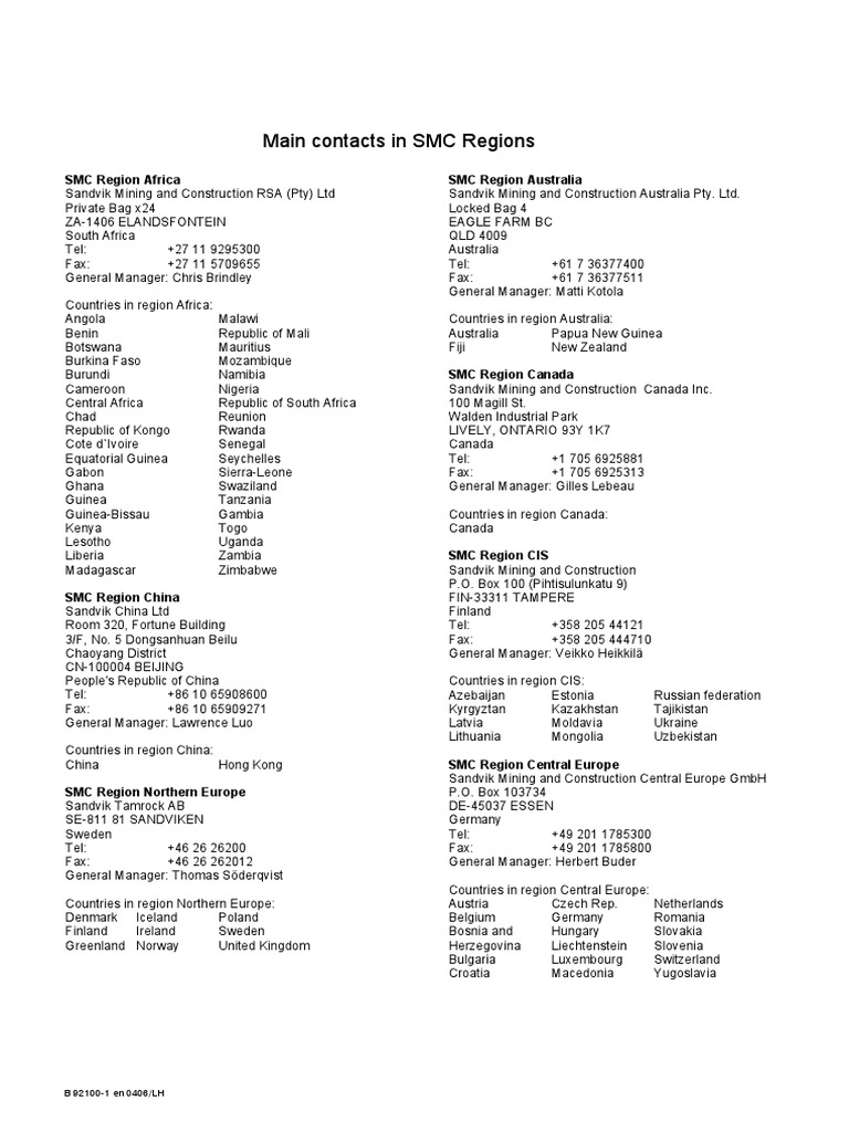 Main Contacts PDF | PDF