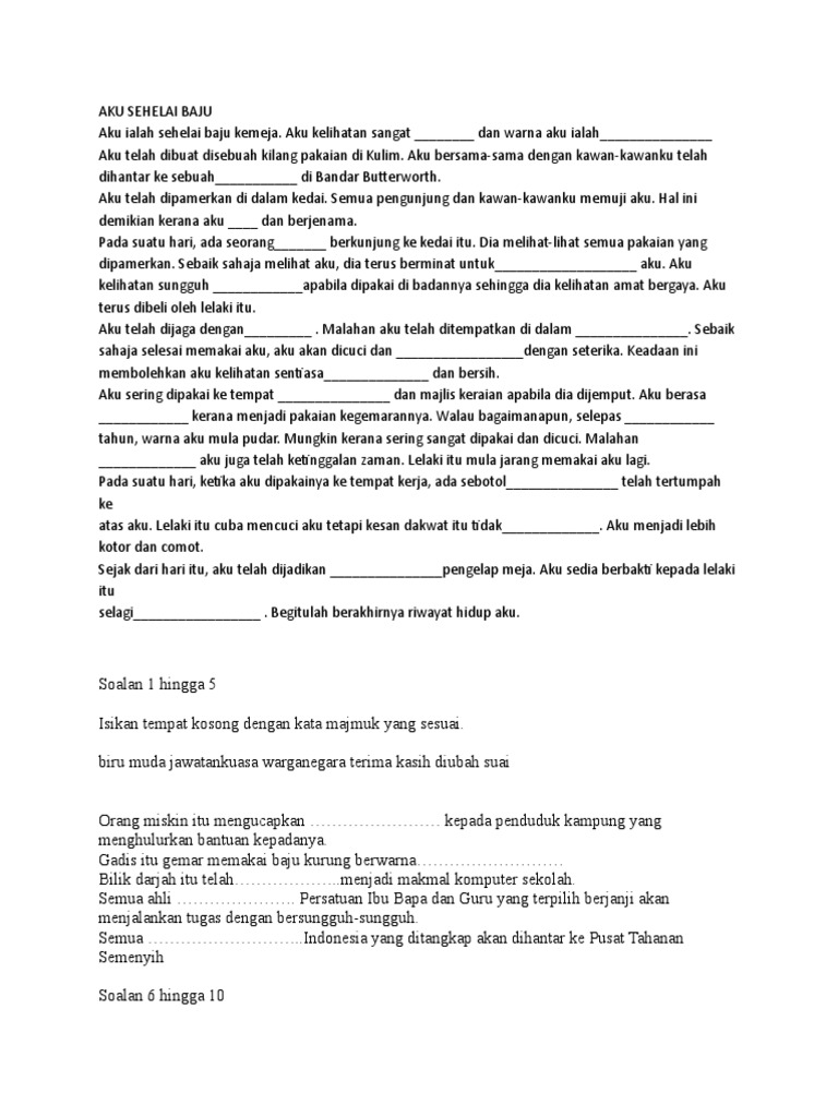 Aku Sehelai Baju Pdf