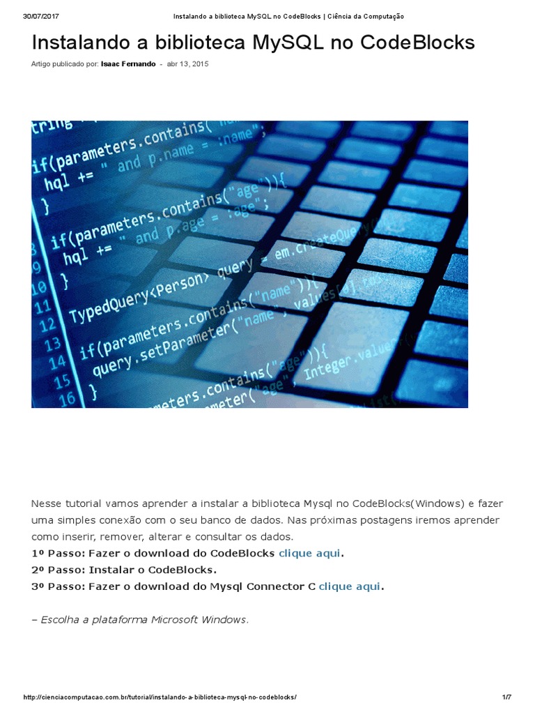 Instale MySQL no CodeBlocks Windows | PDF | Biblioteca (informática ...