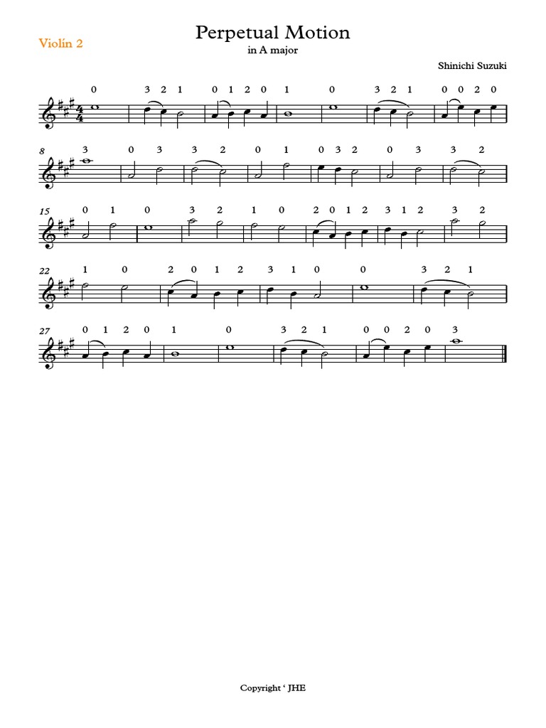 Perpetual Motion - Violín 2 | PDF