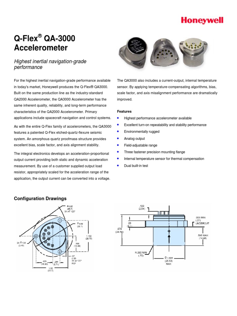 Q-Flex QA-3000 Accelerometer: Highest Inertial Navigation-Grade Performance | PDF ...