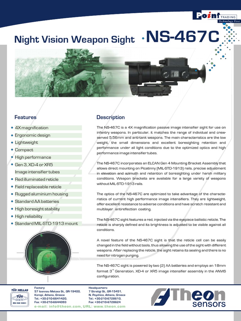 Theon Sensor - NS-467C Night Weapon Sight - Jan 2012 PDF | Download ...