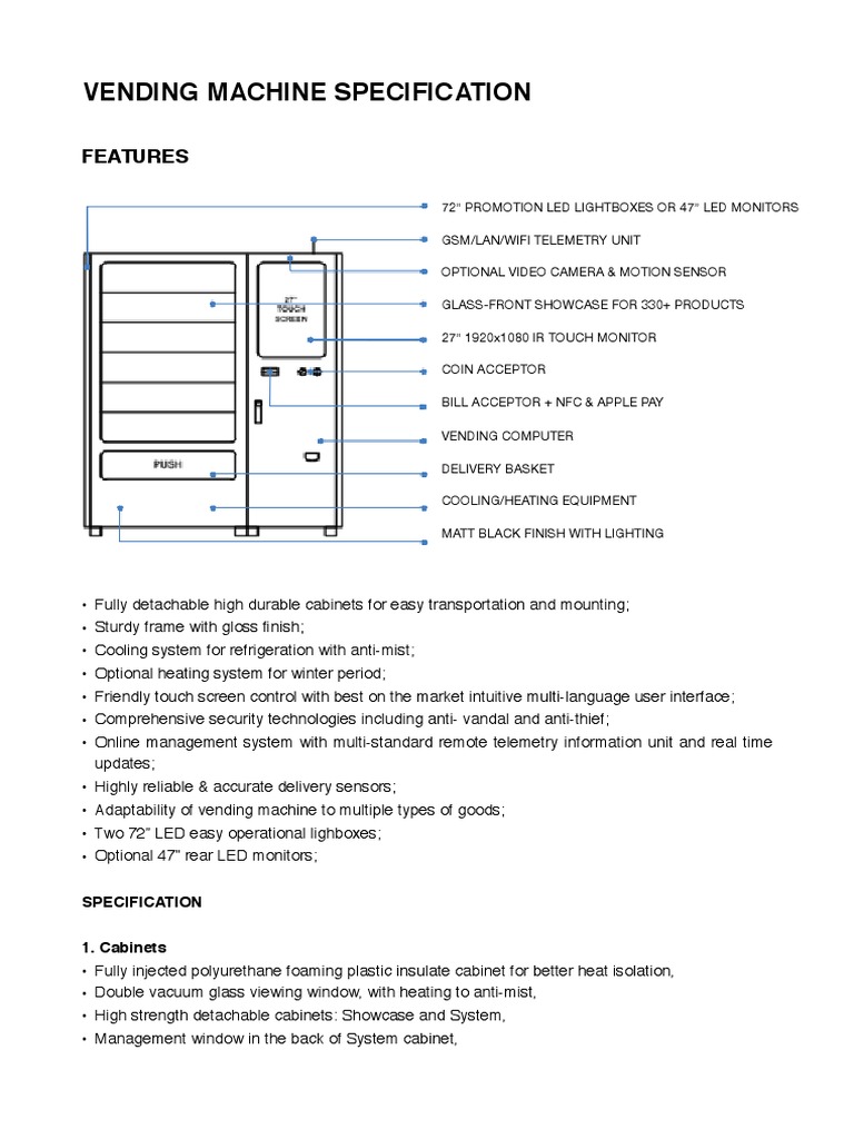 Vending Machine Specification: Features | PDF | Computer Monitor ...