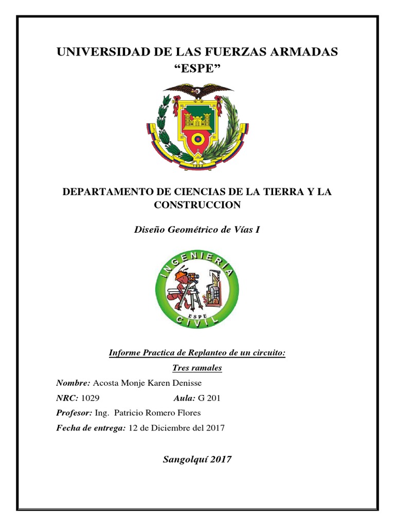 Replanteo de Circuito Vial con Tres Ramales | PDF | Curva | Aluminio