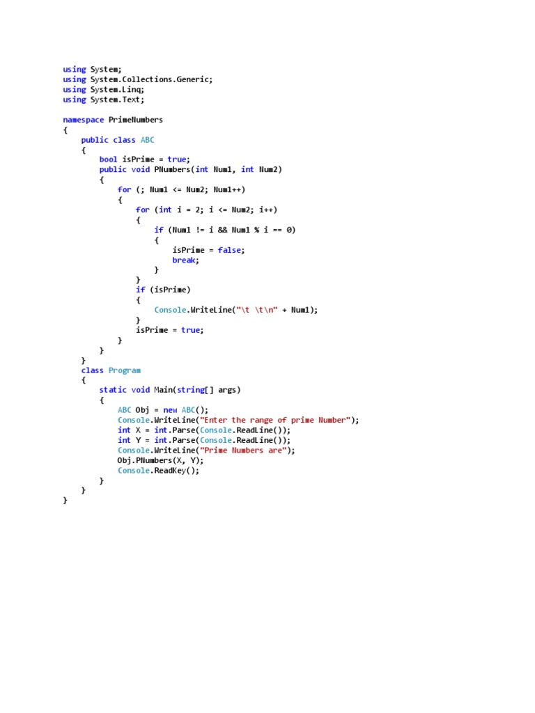 Using Using Using Using Namespace Public Class Bool True Public Void Int Int For For Int If ...