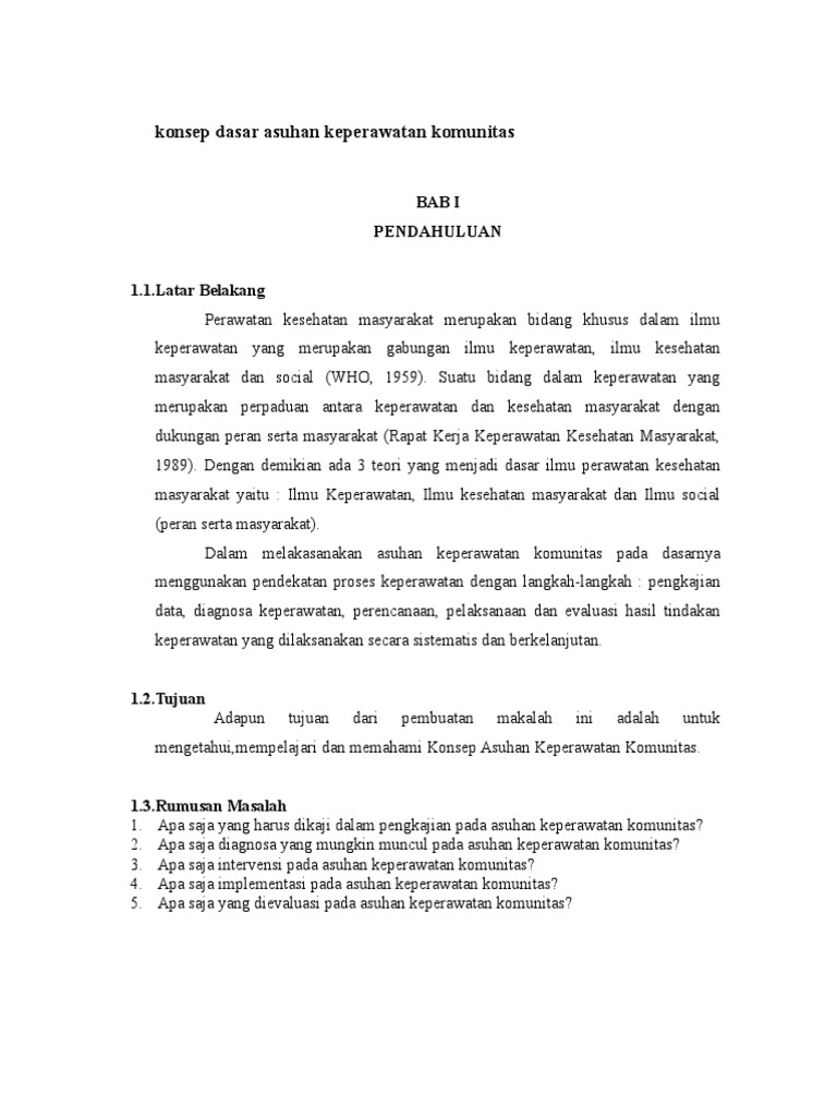 Konsep Dasar Asuhan Keperawatan Komunitas | PDF | Pengembangan Diri