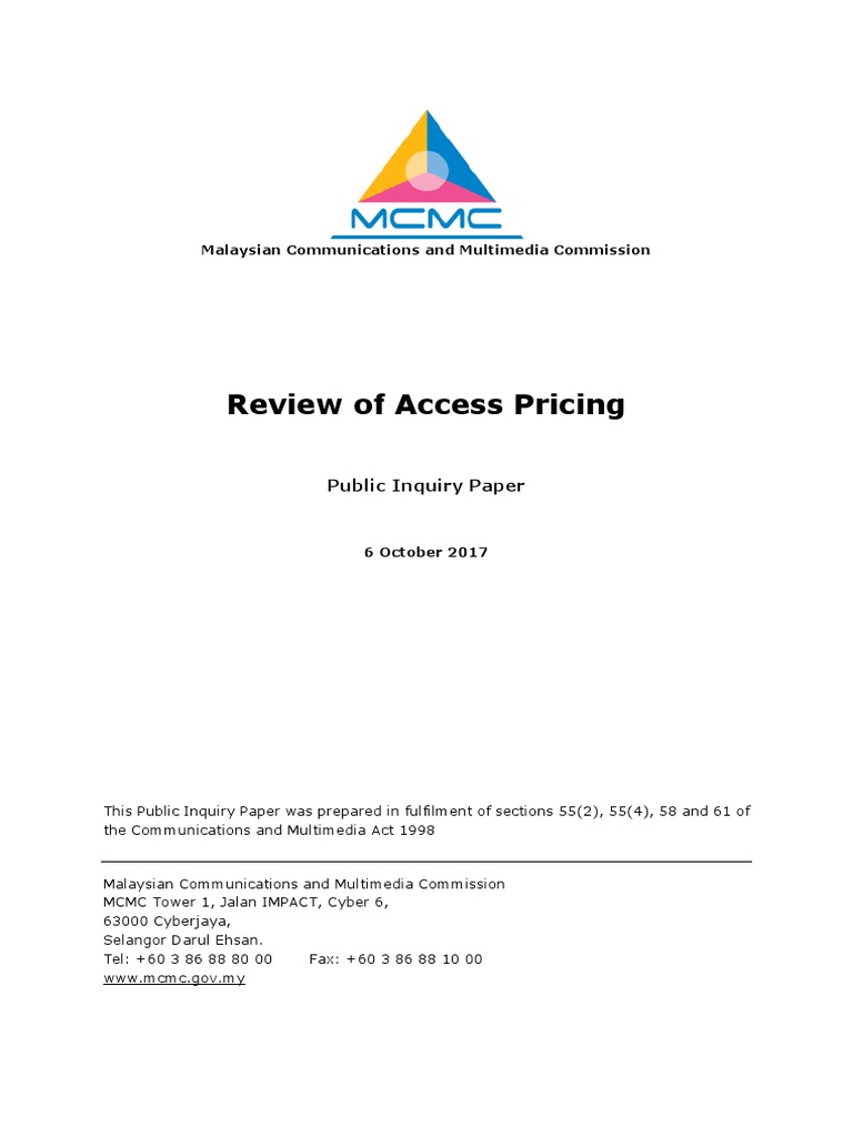 PI Paper Review of Access Pricing 2017 | PDF | Cost Of Capital ...