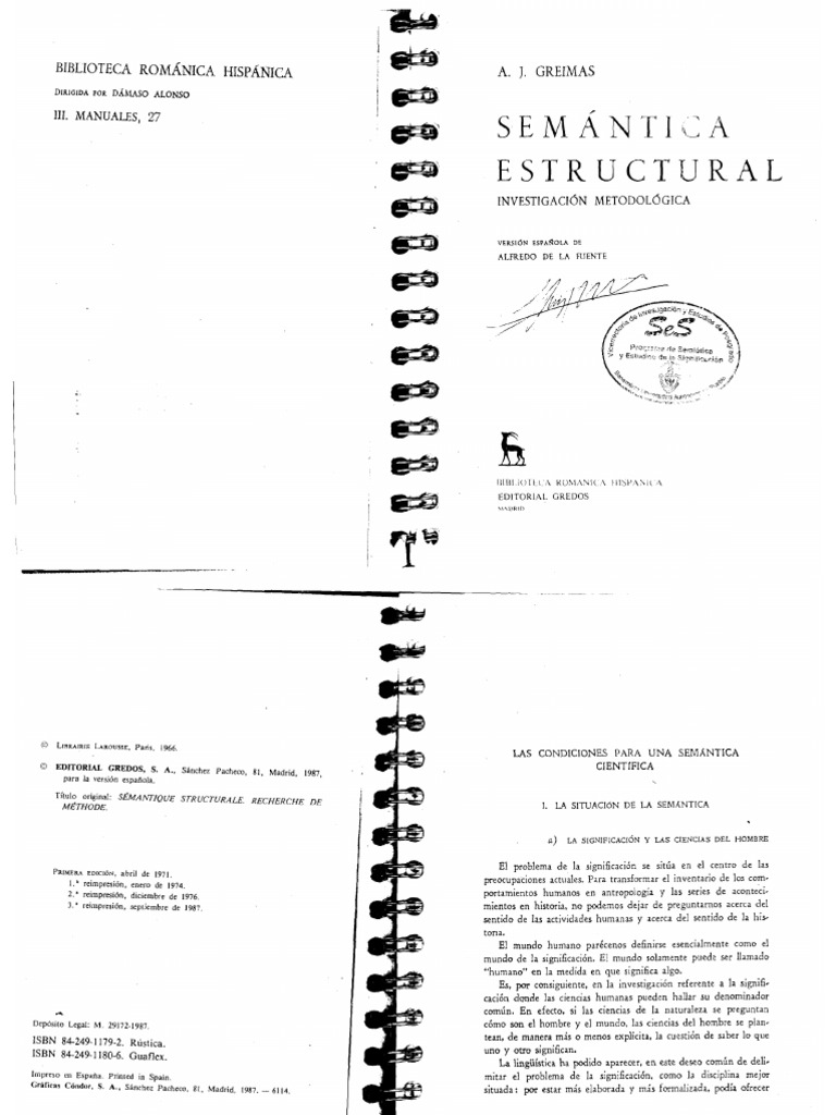 Greimas A J Semantica Estructural Pag 263 293 | PDF | Asunto (gramática ...