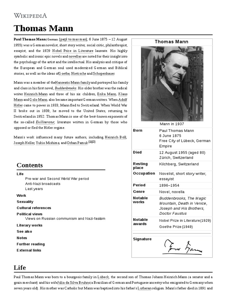 Thomas Mann | PDF