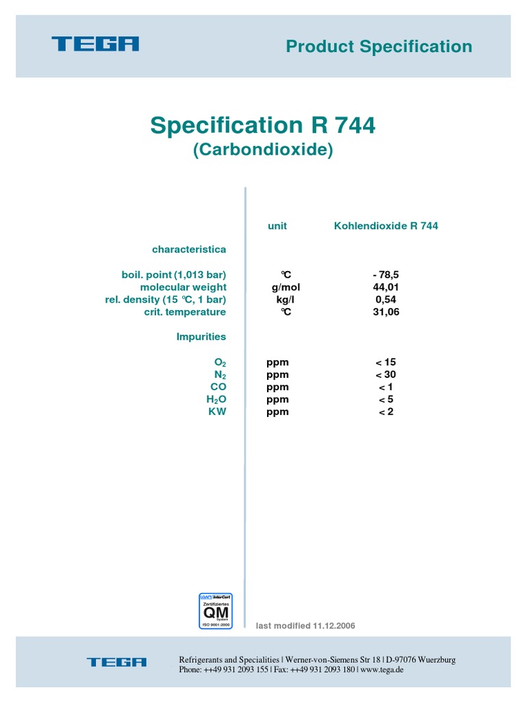 Specification R 744 | PDF