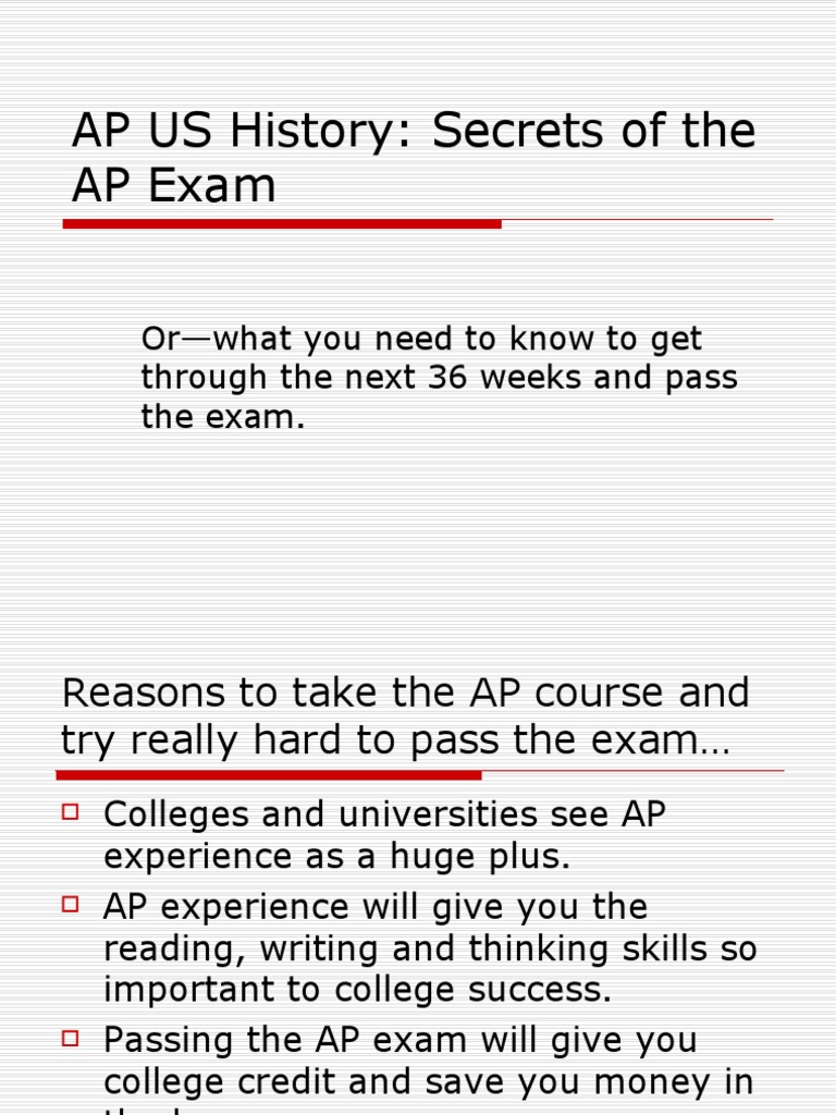 AP US History: Secrets of The AP Exam: Or-What You Need To Know To Get ...