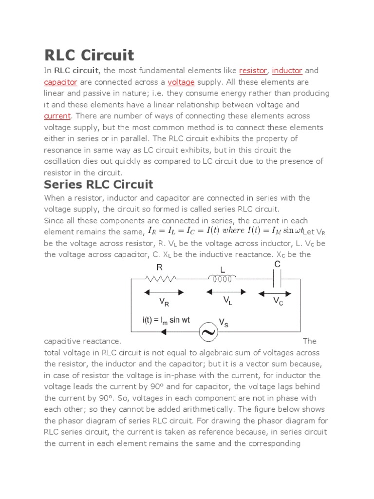 RLC Series and Parallel | PDF | Series And Parallel Circuits ...