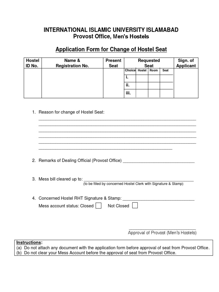 International Islamic University Islamabad Provost Office, Men's ...