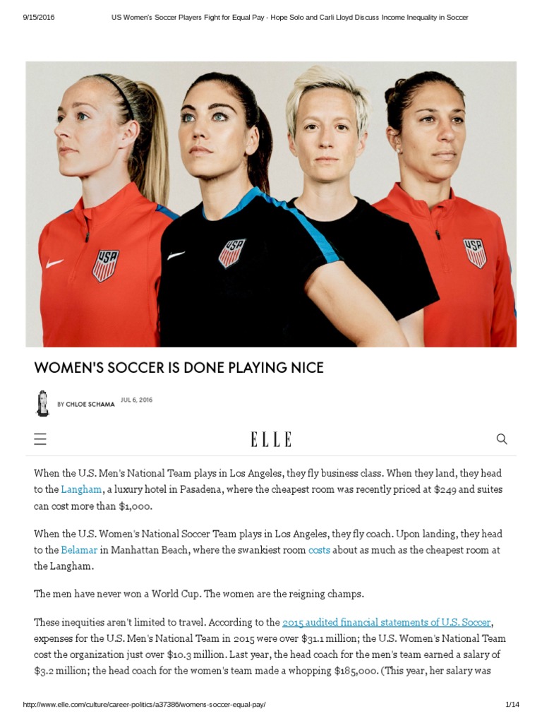Us Womens Soccer Players Fight For Equal Pay Hope Solo And Carli Lloyd Discuss Income 