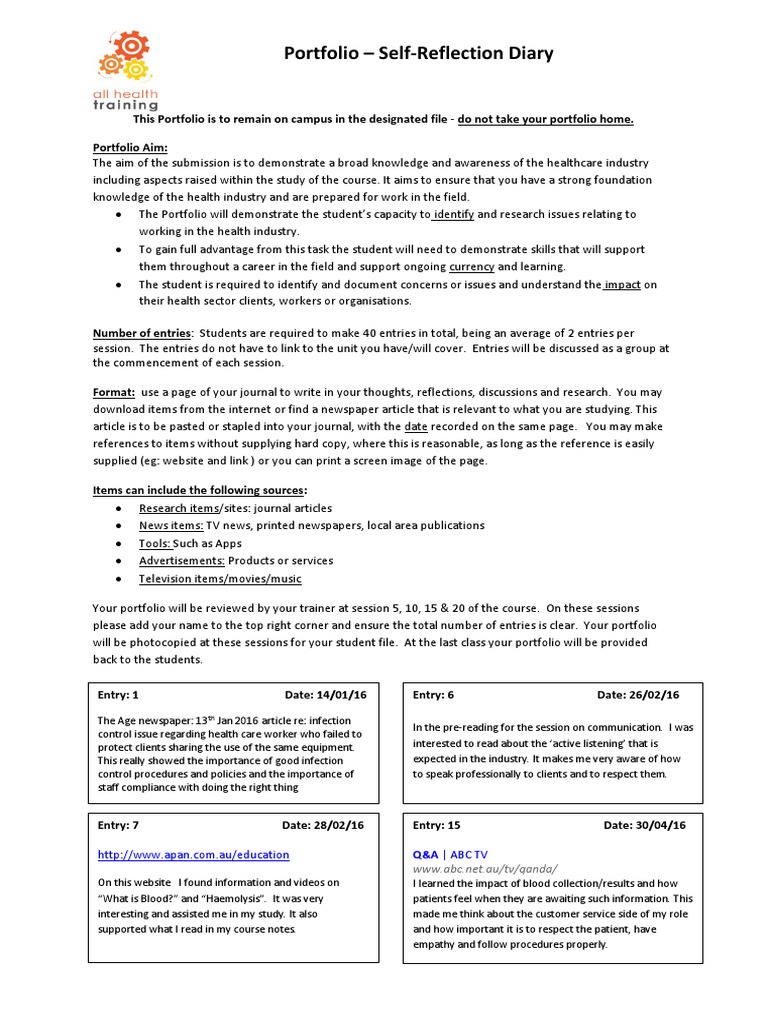 Portfolio Self Reflection Journal Instructions | PDF | Newspapers | News