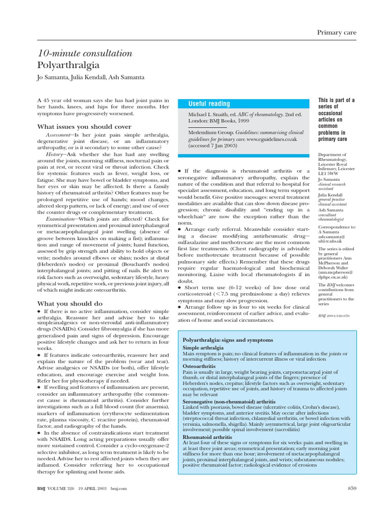 A Guide to Assessing and Managing a Patient Presenting with ...