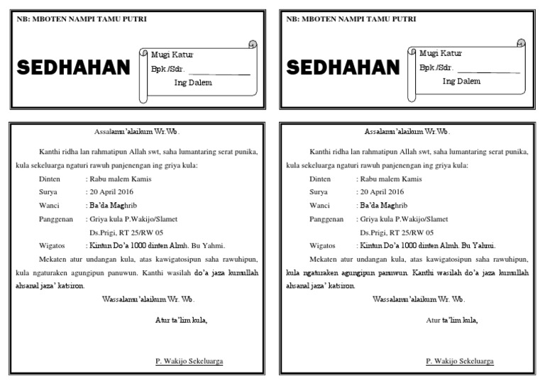 Undangan de Jo | PDF