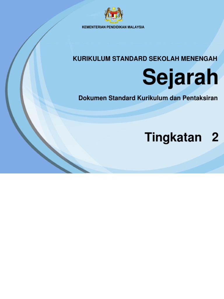 DSKP KSSM Sejarah Tingkatan 2 | PDF