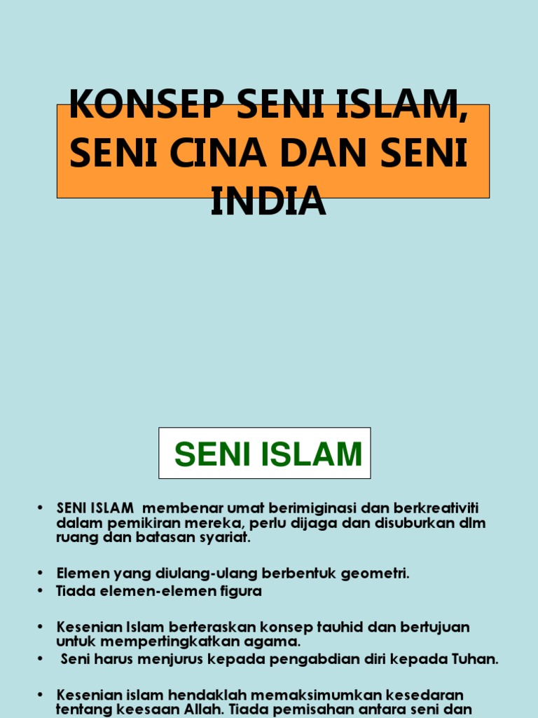 Konsep Kesenian Islam Cina India | PDF