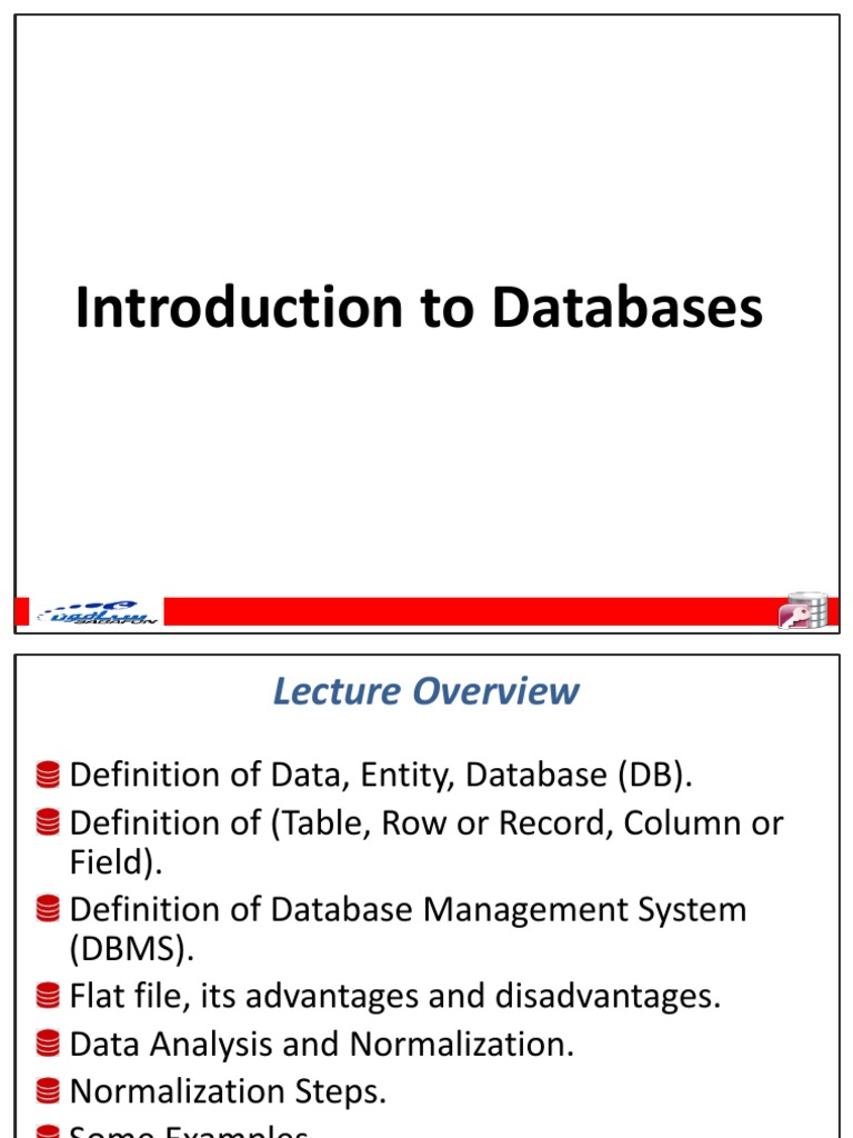 Lecture 1 Introduction To Database | Download Free PDF | Databases | Table (Database)