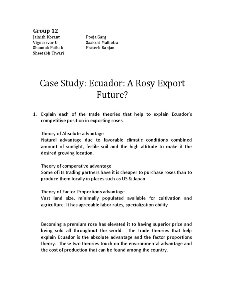 Ecuador Roses | PDF | Globalization | Comparative Advantage