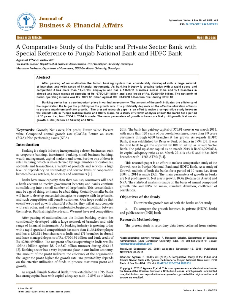 Comparison of NPA of PNB & HDFC | PDF | Profit (Accounting) | Banks
