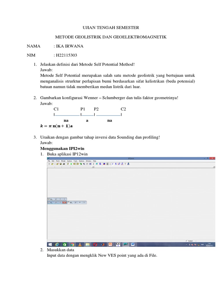 Pengolahan Data Geolistrik Menggunakan IPI2win Dan RES2DINV | PDF | Metode & Bahan Ajar