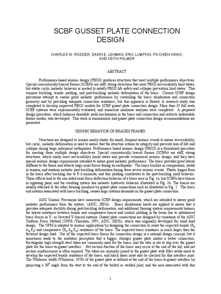 Gusset Plate Connections For Seismic Design | PDF | Buckling ...