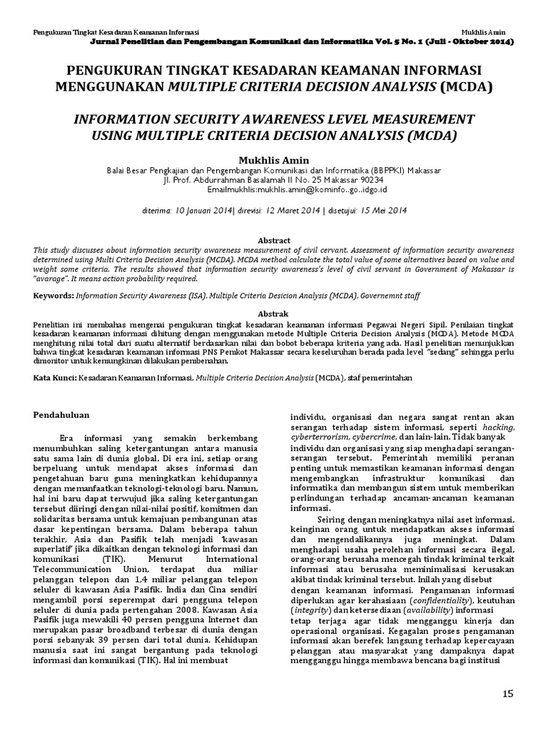 Kesadaran KSI (MCDA) | PDF | Komputer