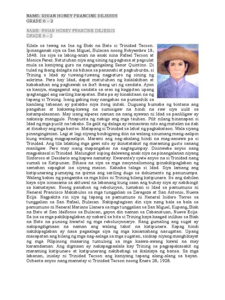 Tecson Talambuhay | PDF