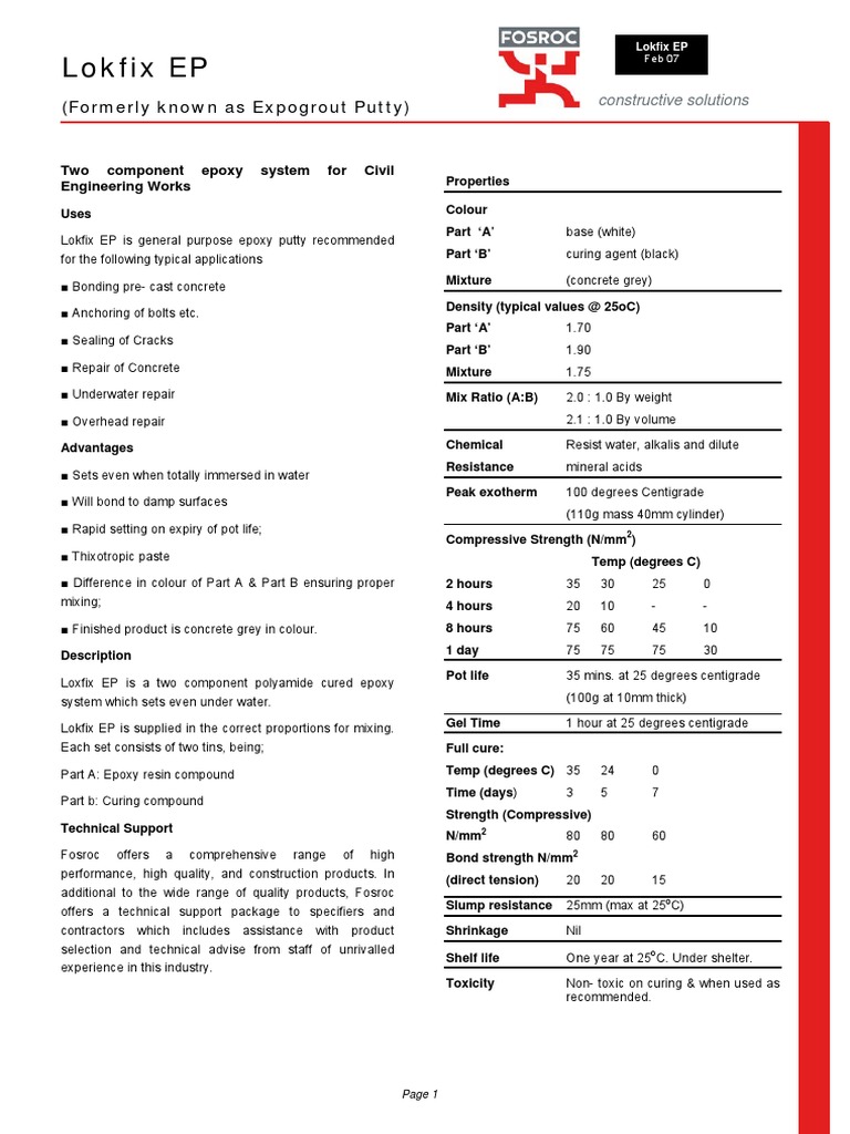 (PDS) Lokfix Ep | PDF | Epoxy | Concrete