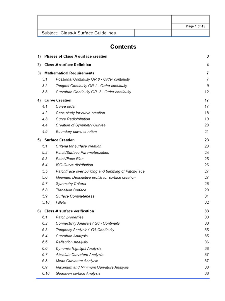 CLASS A Surfaces | PDF | Curvature | Curve