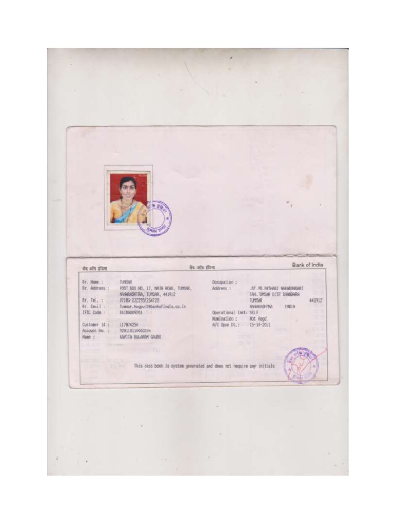 Bank Passbook PDF | PDF